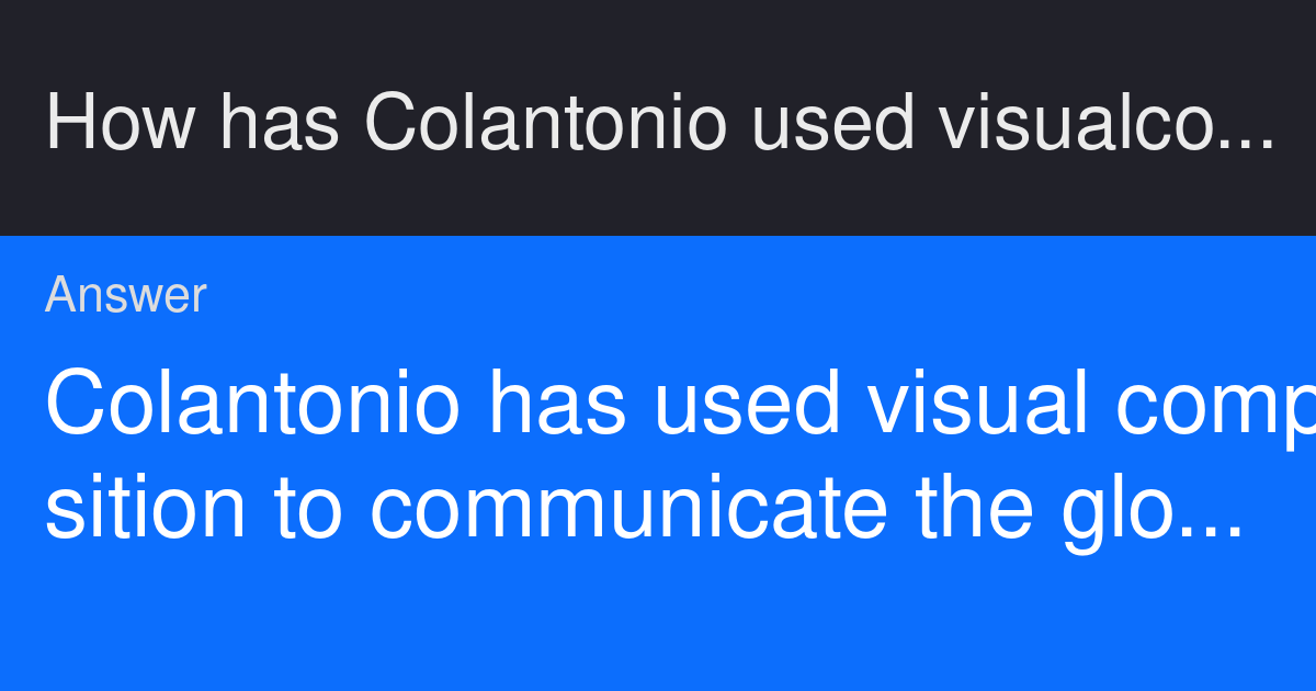 How has Colantonio used visual composition to communicate the glory of ...