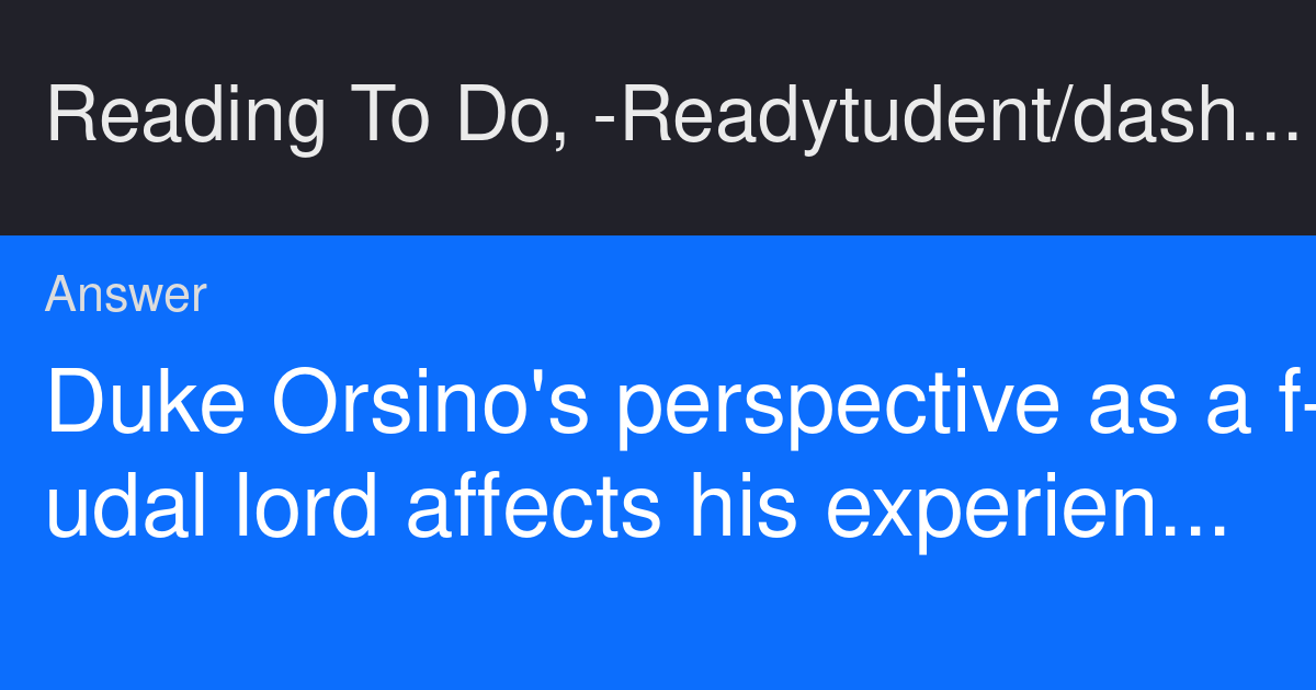 Reading To Do, -Ready tudent/dashboard/home shakespocro's Twolfth Night ...
