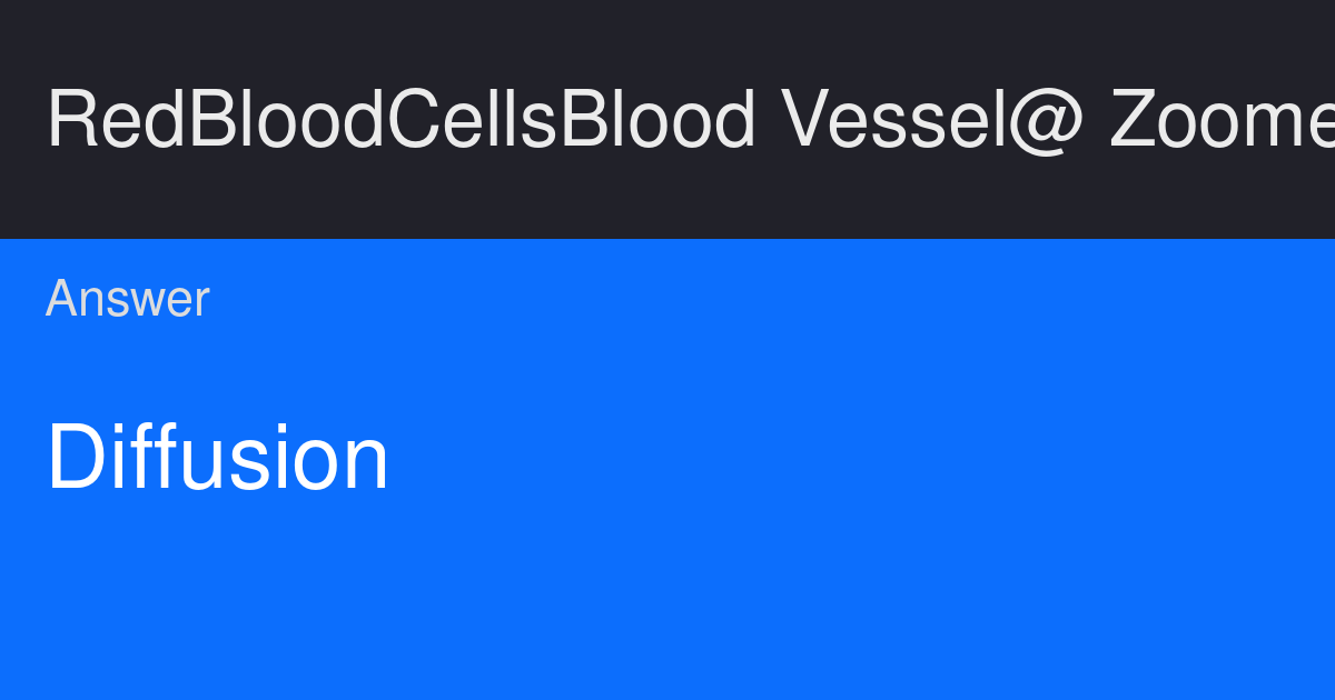 Red Blood Cells Blood Vessel @ Zoom e gas pictured here is entering ...