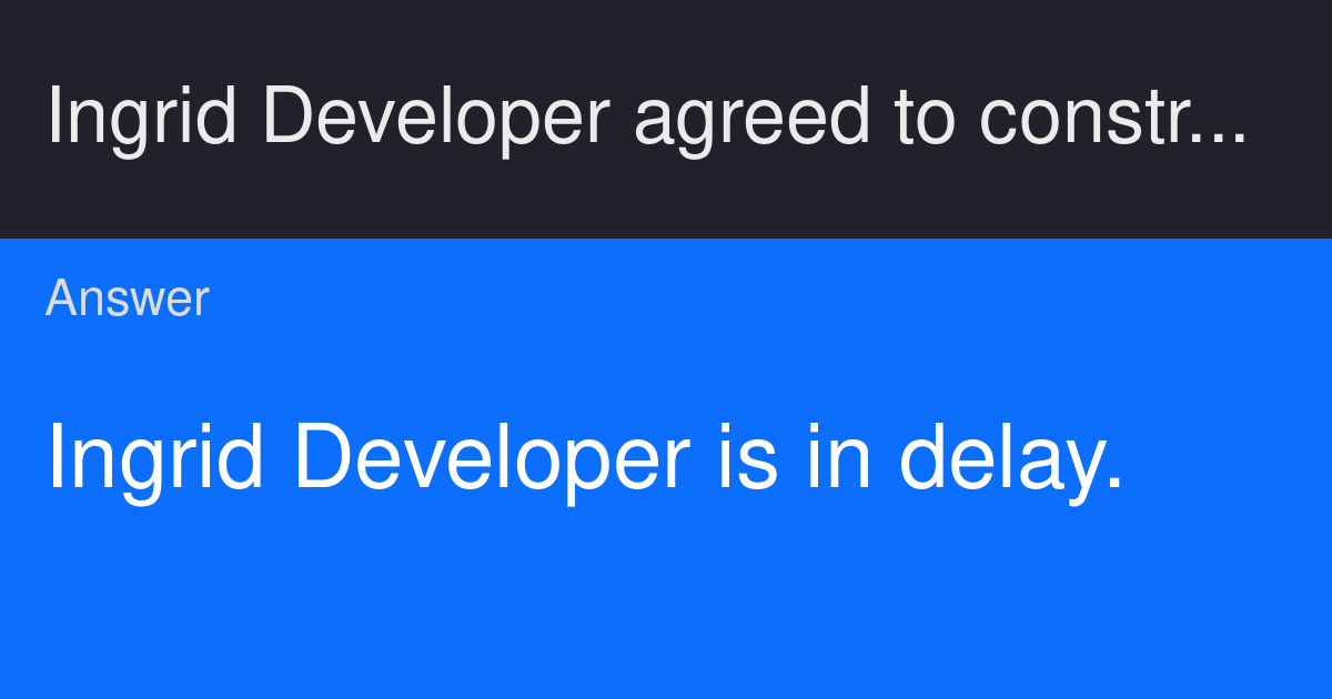 Ingrid Developer agreed to construct a Condominium Building to be turned over to Mercedes on May ...